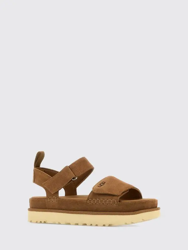 UGG Goldenstar Suede Platform Sandals - Brown