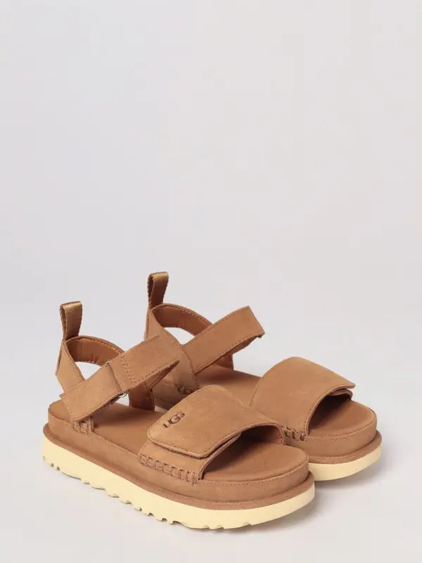 UGG Goldenstar Suede Platform Sandals - Brown