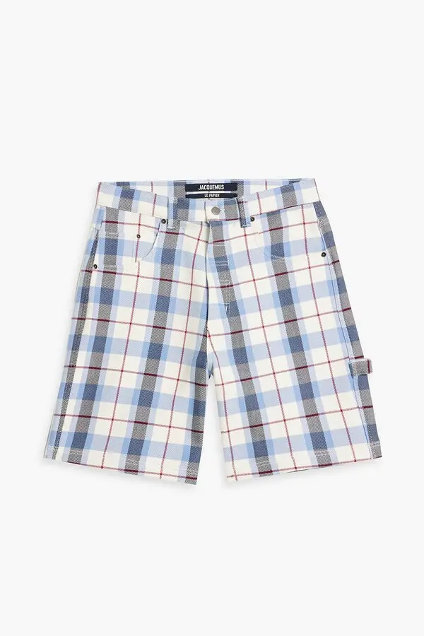 Jacquemus Checked Cotton-blend Drill Shorts
