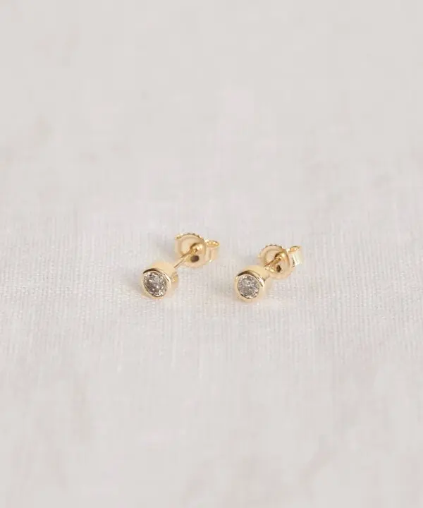 Jenni Kayne Stevie Diamond Stud Earrings - Gold,grey