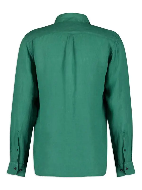 120% Lino Long-sleeve Linen Shirt - Green