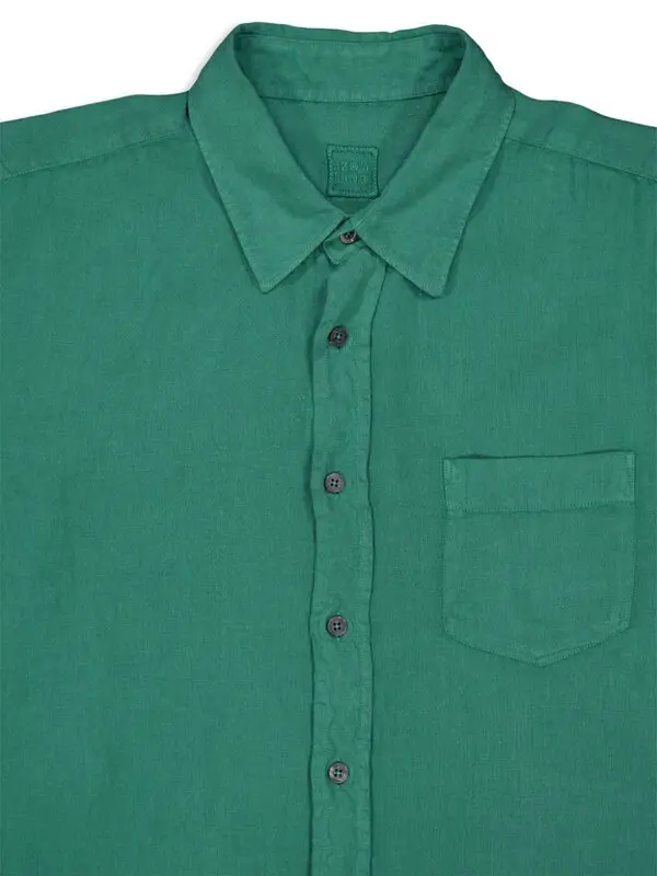 120% Lino Long-sleeve Linen Shirt - Green