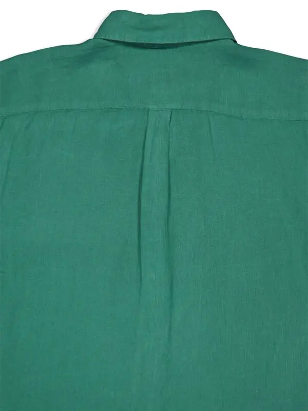120% Lino Long-sleeve Linen Shirt - Green
