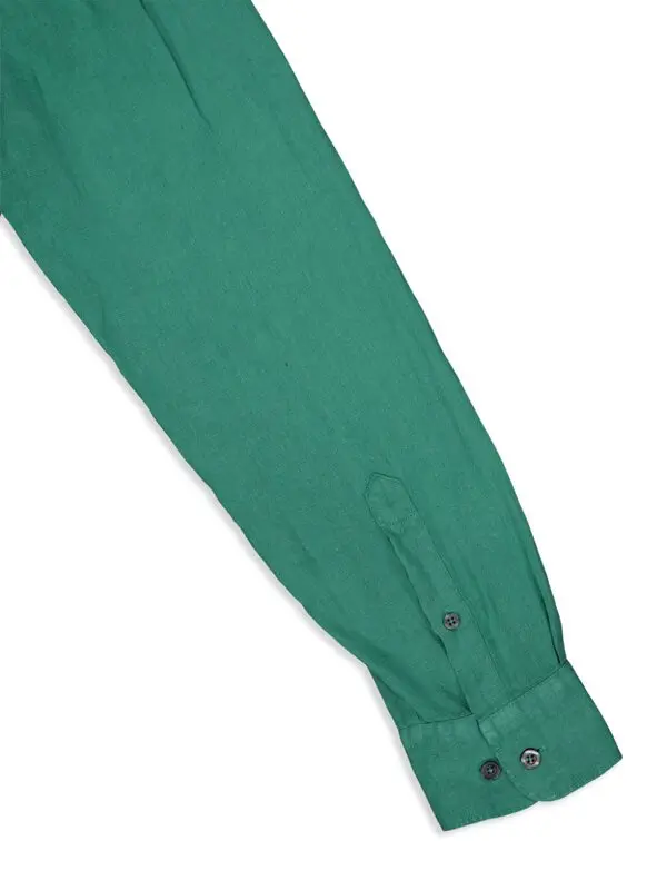 120% Lino Long-sleeve Linen Shirt - Green
