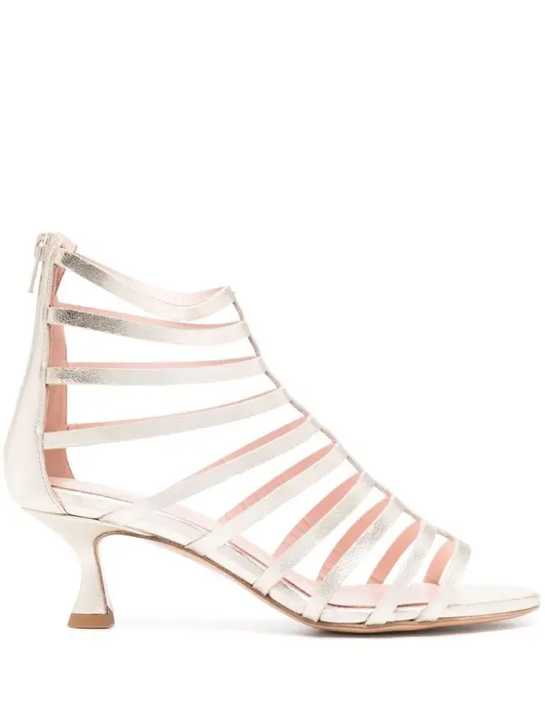 ANNA F. 55mm Leather Sandals - Gold