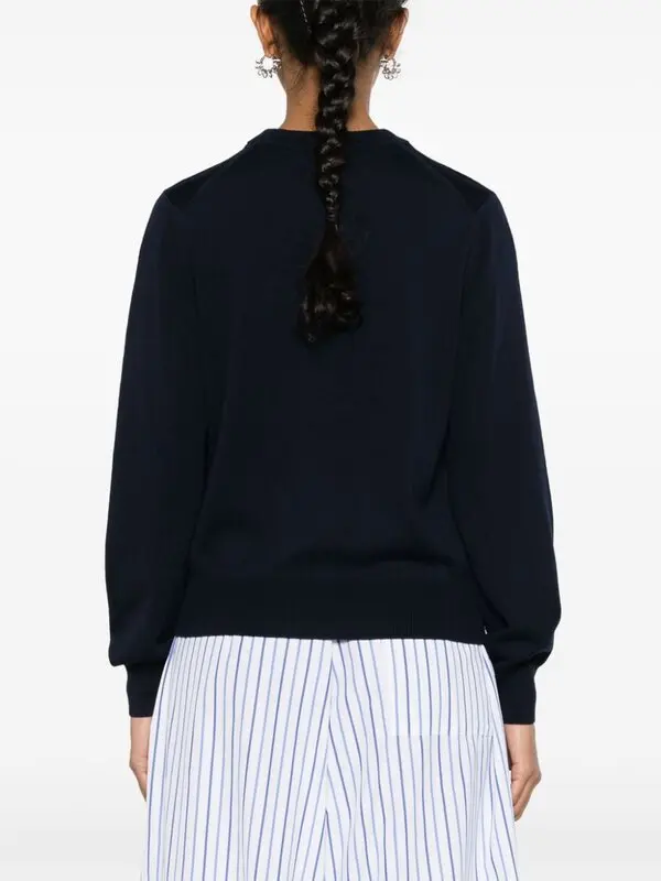 Maison Kitsuné Fox Motif Knitted Jumper - Blue