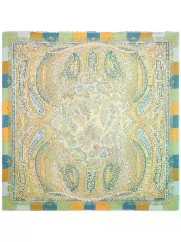 Etro Paisley-print Frayed-edge Scarf - Neutrals