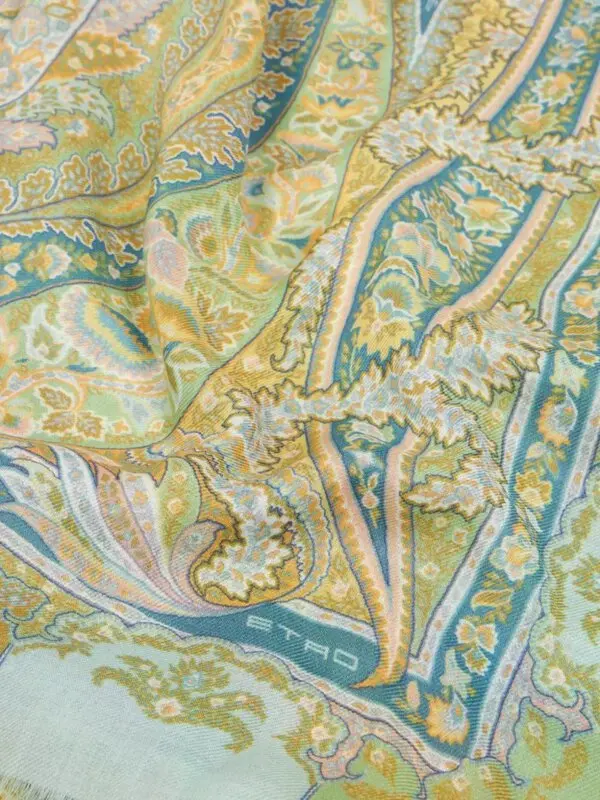 Etro Paisley-print Frayed-edge Scarf - Neutrals