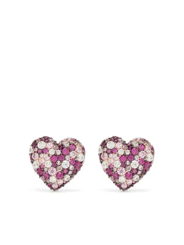 APM MONACO Heart-motif Crystal-embellished Earrings