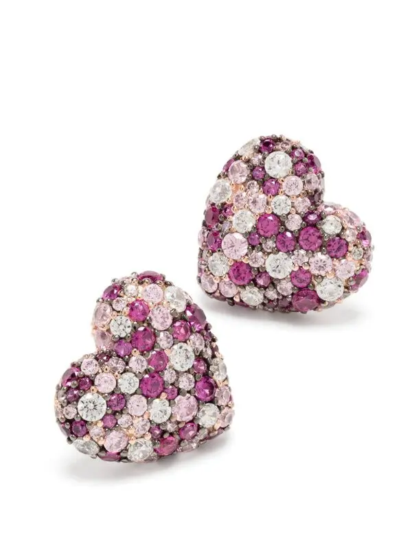 APM MONACO Heart-motif Crystal-embellished Earrings