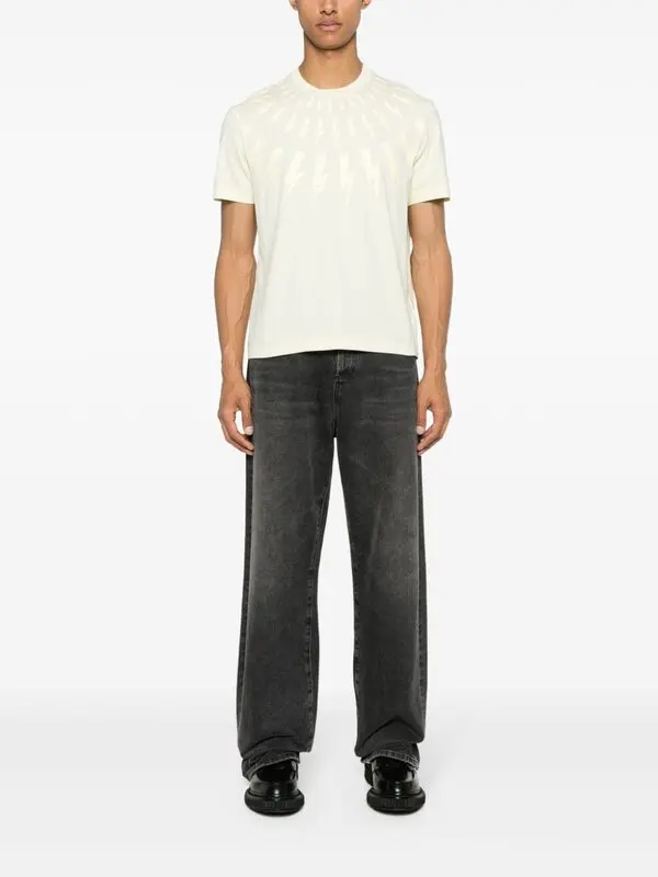 Neil Barrett Thunderbolt-print Cotton T-shirt - Yellow