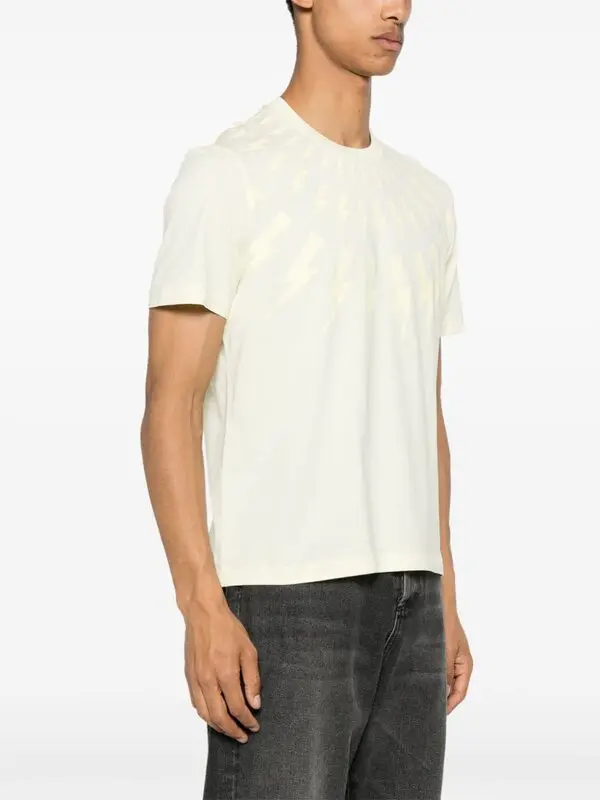 Neil Barrett Thunderbolt-print Cotton T-shirt - Yellow