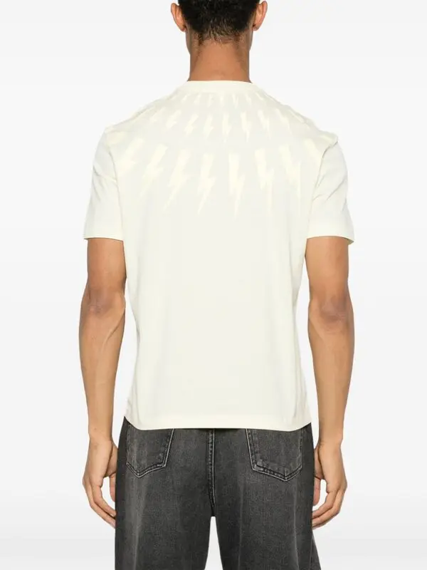 Neil Barrett Thunderbolt-print Cotton T-shirt - Yellow
