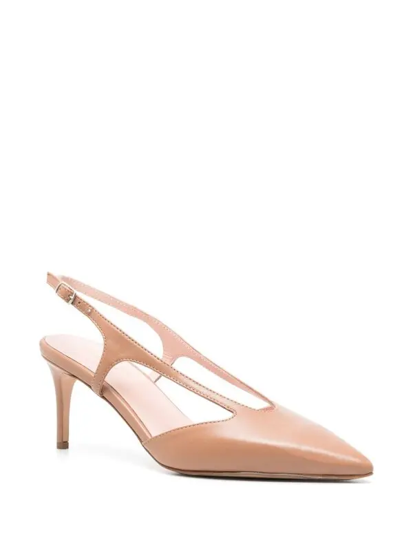 ANNA F. 75mm Slingback Leather Pumps