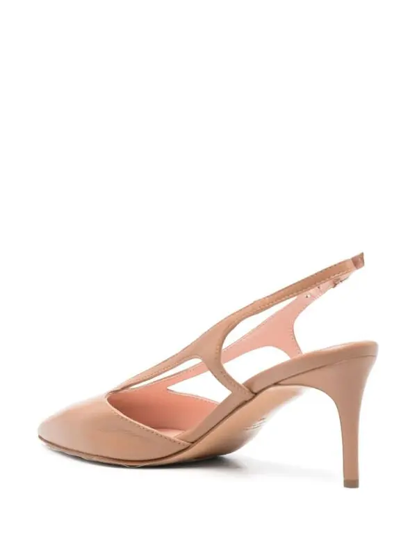 ANNA F. 75mm Slingback Leather Pumps