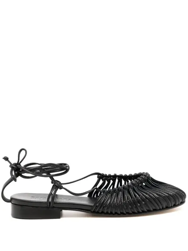 Hereu Mantera Knotted Leather Sandals - Black