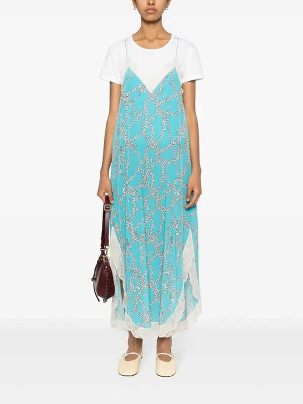 Zadig&Voltaire Ristyl Logo-print Maxi Dress - Blue