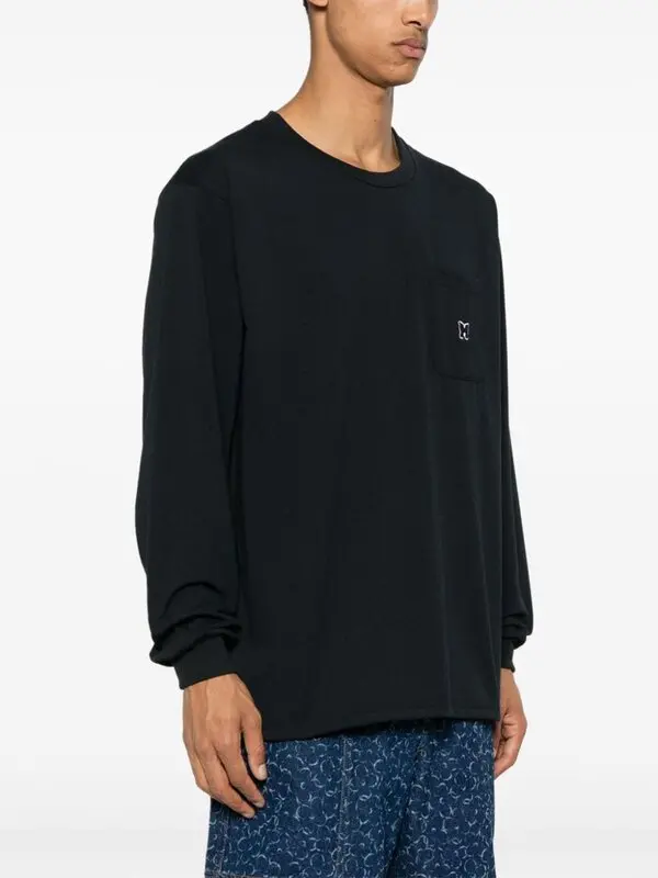 Needles Butterfly-embroidered T-shirt - Black