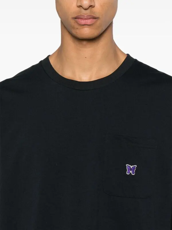 Needles Butterfly-embroidered T-shirt - Black