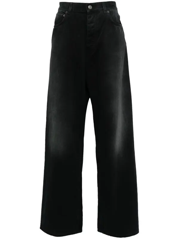 Balenciaga Mid-rise Wide-leg Jeans - Black