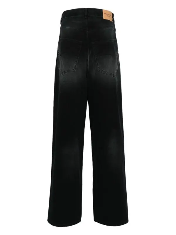 Balenciaga Mid-rise Wide-leg Jeans - Black