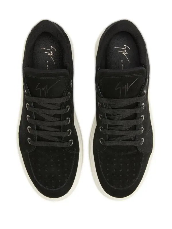 GIUSEPPE ZANOTTI Lace-up Low-top Sneakers - Black
