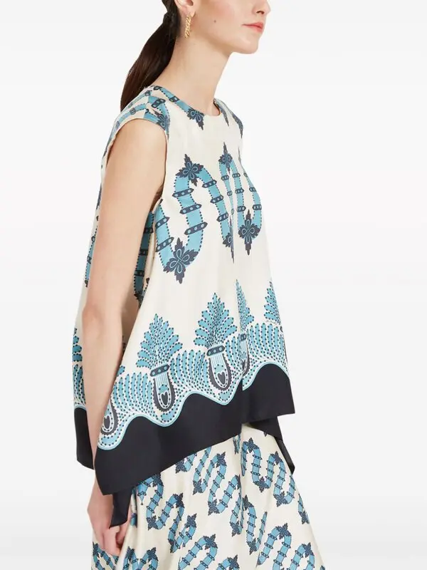 La DoubleJ San Carlo Silk Top - White