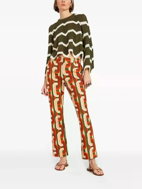 La DoubleJ 24/7 Prometheus-print Kick-flare Trousers
