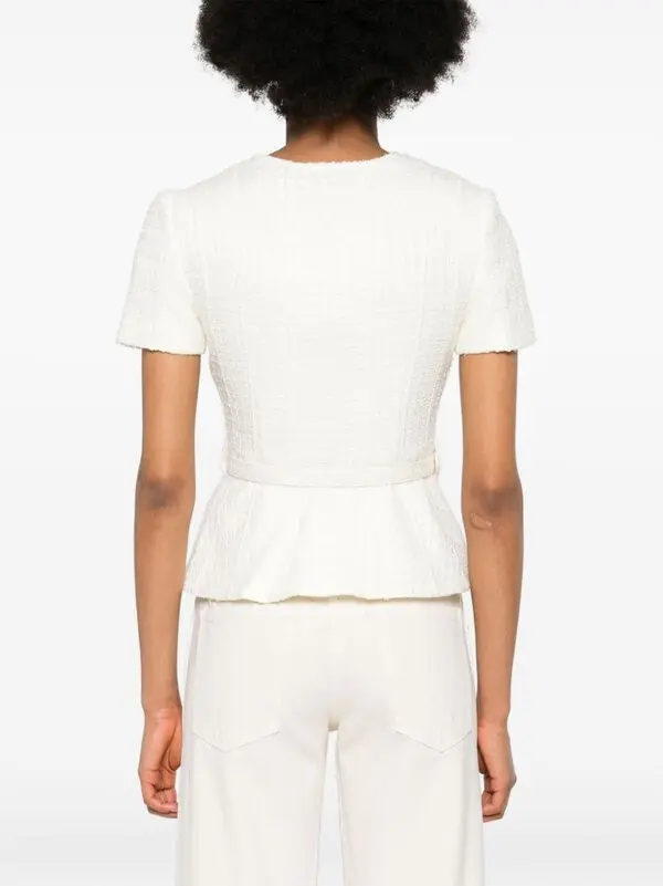 SELF-PORTRAIT U-neck Bouclé Top