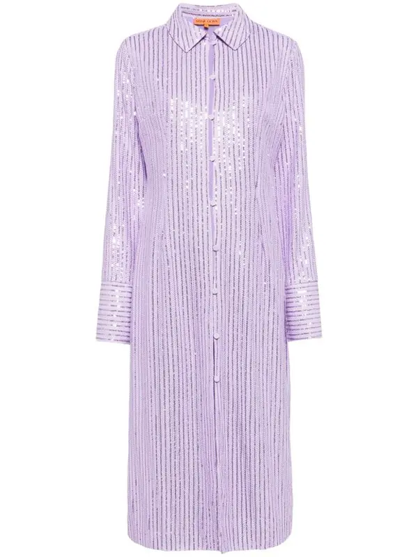 Stine Goya Sonja Sequin-embellished Shirtdress - Purple