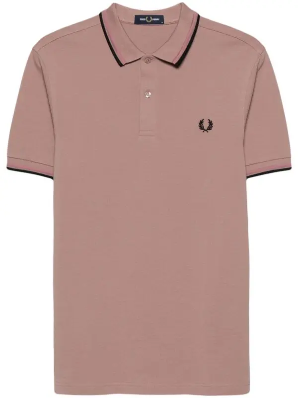 Fred Perry Logo-embroidered Cotton Polo Shirt - Pink