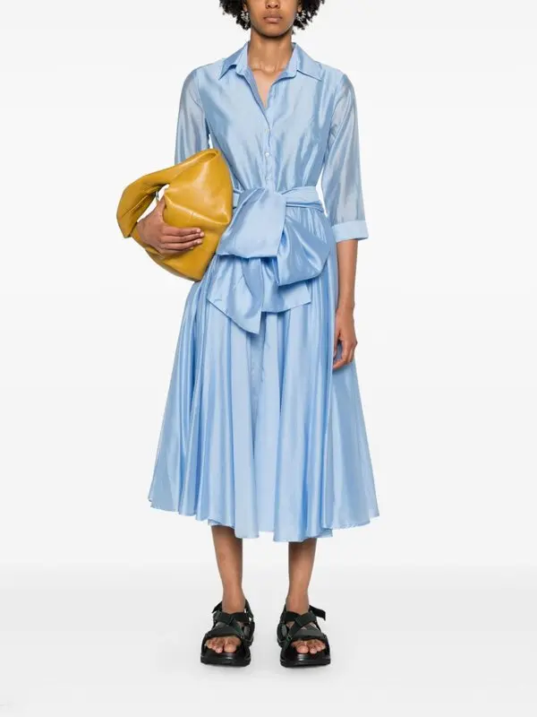 DRHOPE Flared Midi Shirtdress - Blue