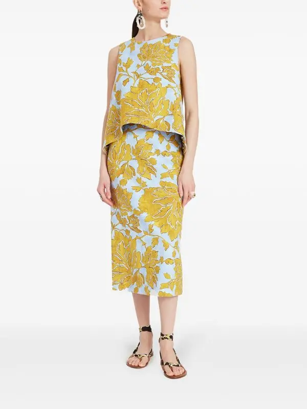 La DoubleJ Floral-print Pencil Skirt
