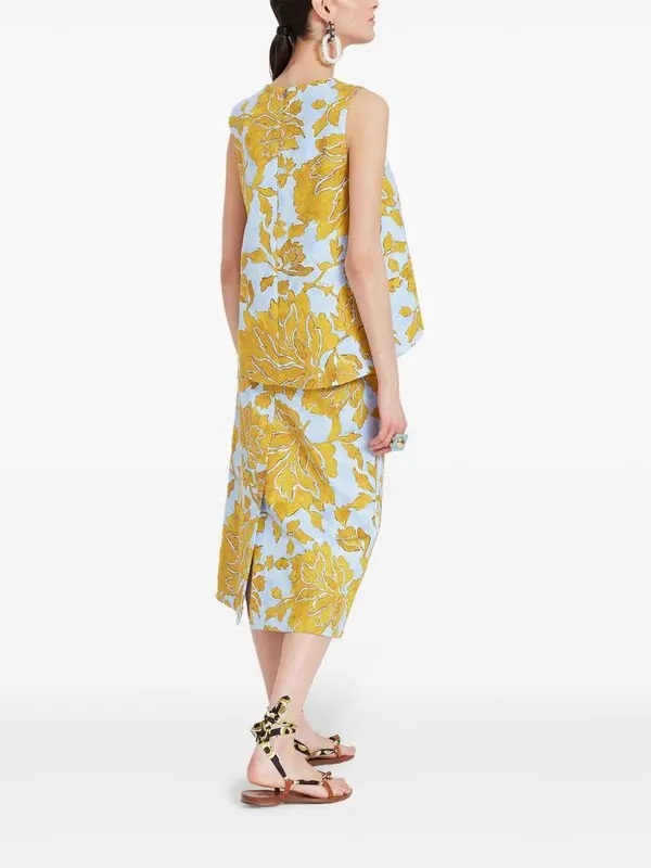 La DoubleJ Floral-print Pencil Skirt
