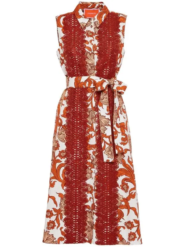La DoubleJ Tootsie Lace-panel Midi Dress