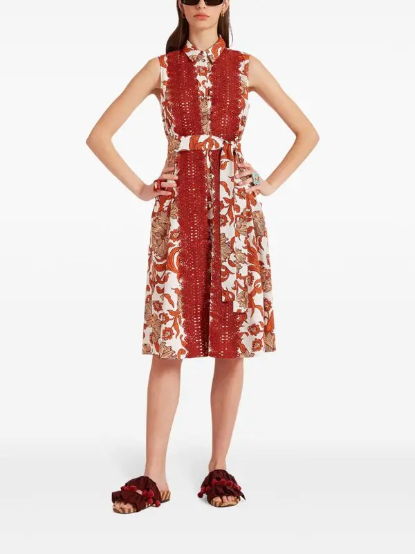 La DoubleJ Tootsie Lace-panel Midi Dress