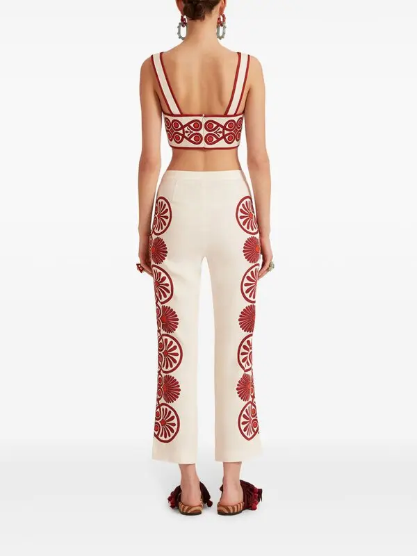La DoubleJ Medallion Print Cropped Trousers