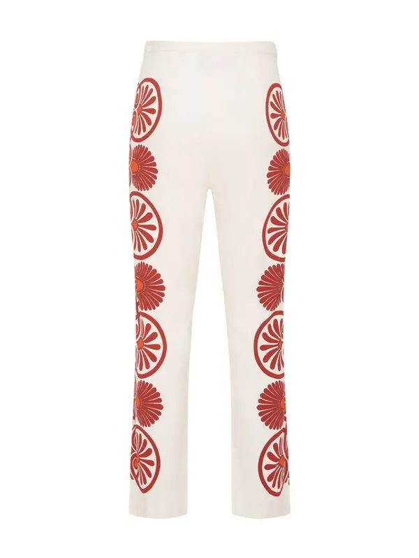 La DoubleJ Medallion Print Cropped Trousers