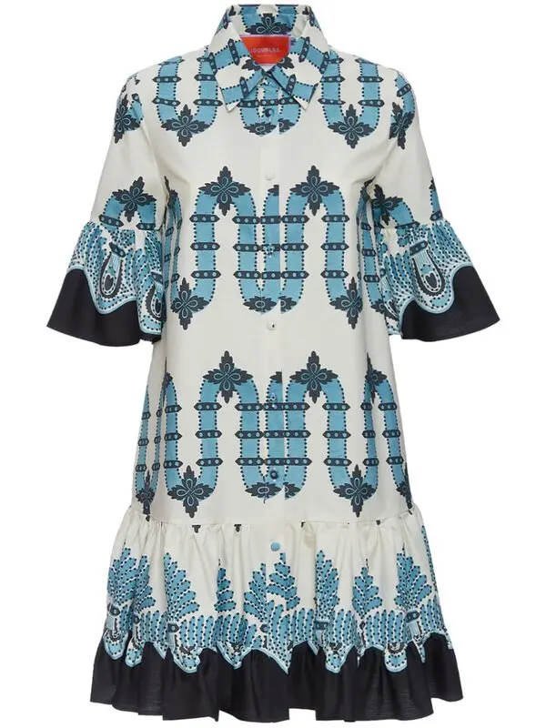 La DoubleJ Choux Sirocco Print Shirtdress - White