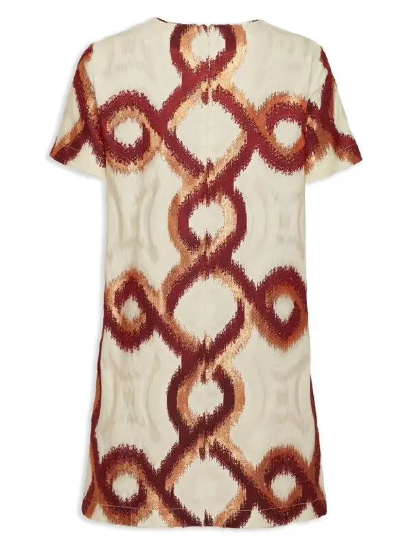 La DoubleJ Mini Swing Geometric-print Dress - Neutrals