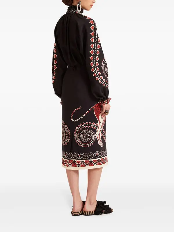 La DoubleJ Gattopardo-print Pencil Skirt