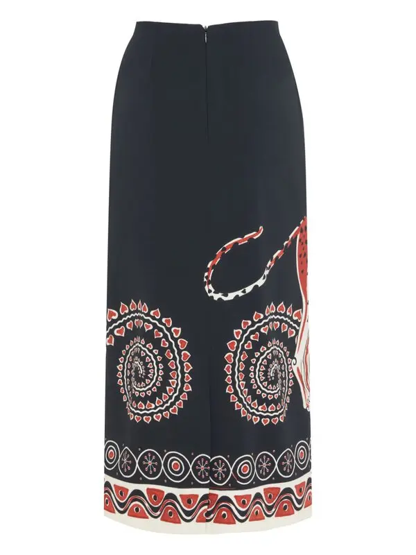 La DoubleJ Gattopardo-print Pencil Skirt