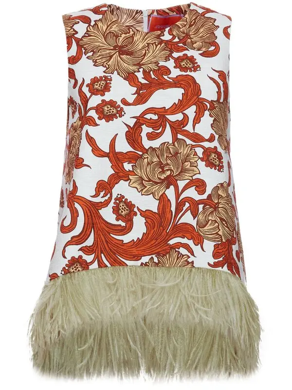 La DoubleJ La Scala Feather-trim Top