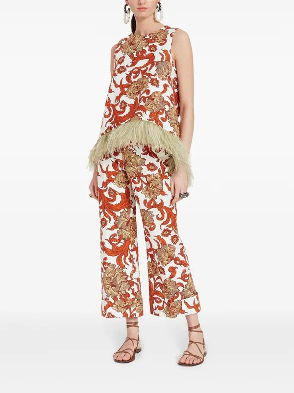 La DoubleJ La Scala Feather-trim Top