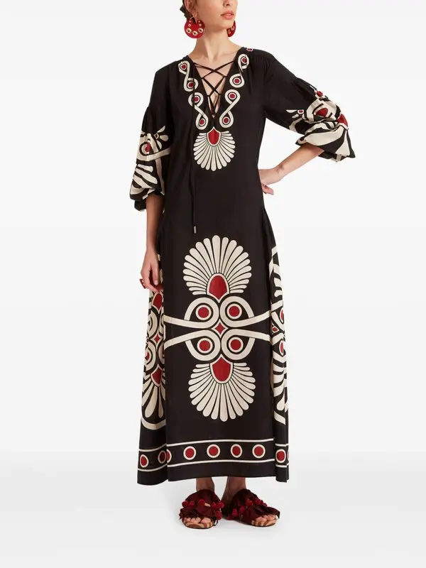 La DoubleJ Viviana Geometric-print Dress - Black