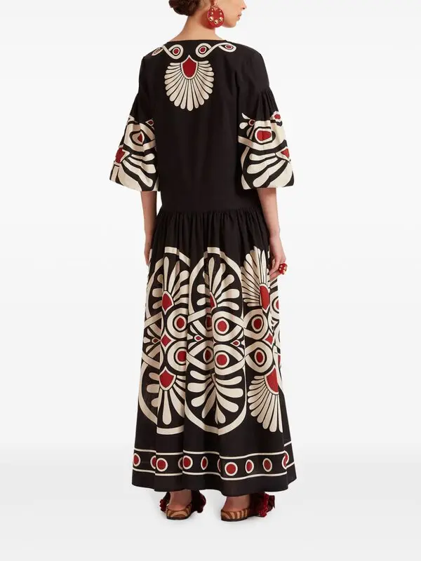 La DoubleJ Viviana Geometric-print Dress - Black
