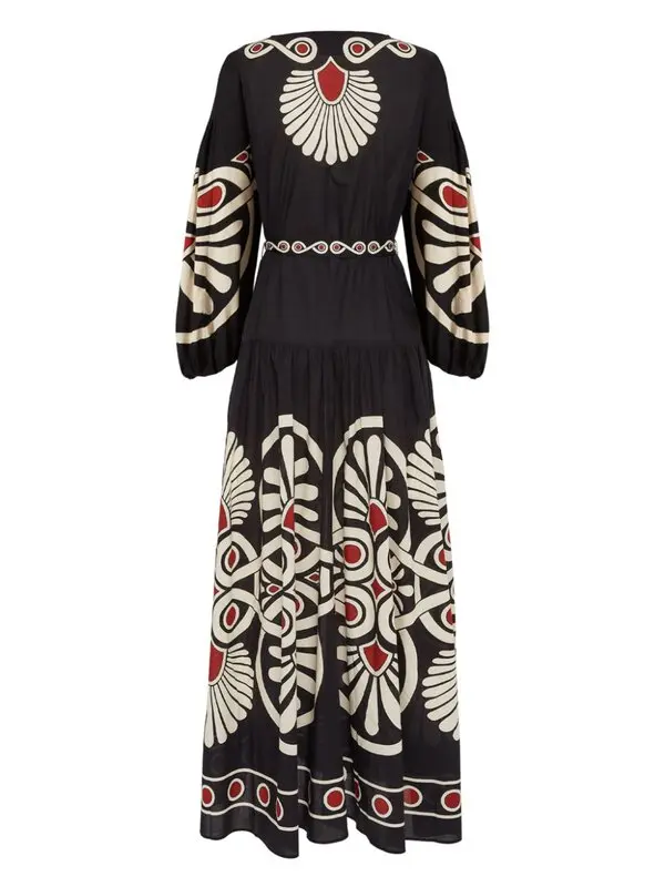 La DoubleJ Viviana Geometric-print Dress - Black