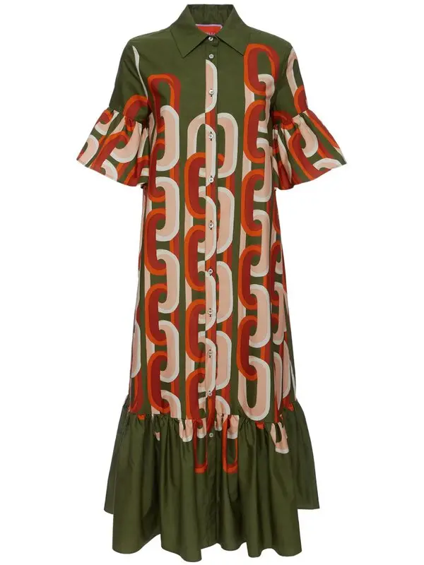 La DoubleJ Choux Chain-link Print Dress