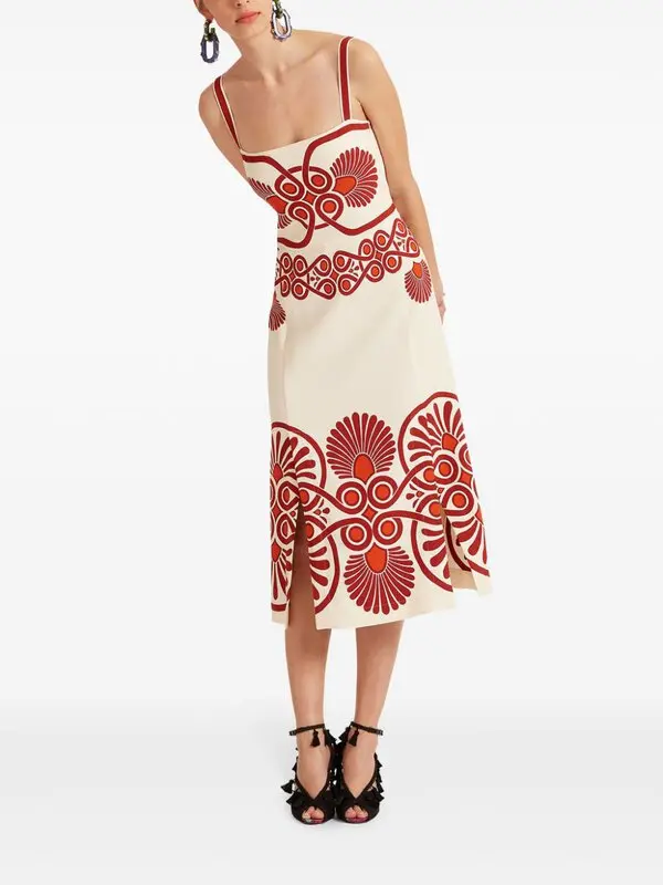 La DoubleJ Geometric-print Dress - Neutrals