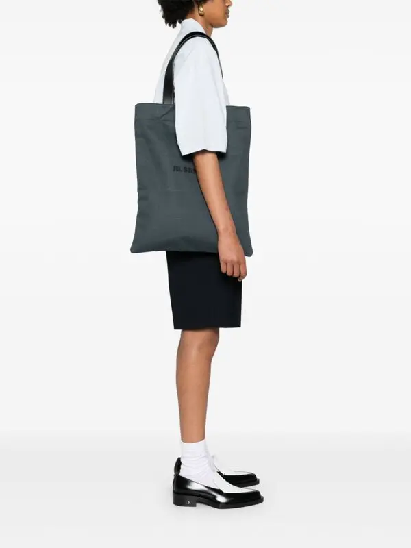JIL SANDER Logo-print Canvas Tote Bag - Green